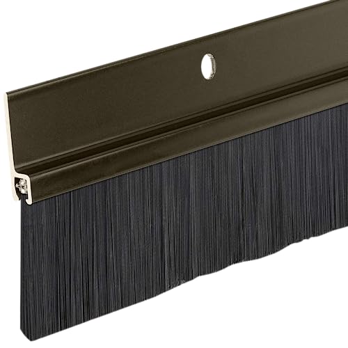 Heavy Duty Brown Brush Sweep Door Sweep for Gaps Up to 2" (4 FT Long Brown)