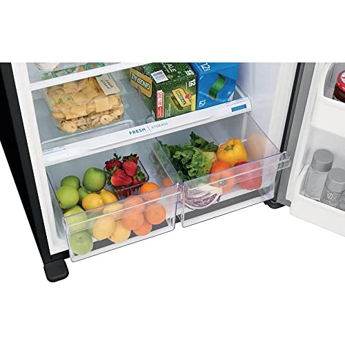 Frigidaire FFTR1835VS 30 Inch Freestanding Top Freezer Refrigerator with 18.3 cu. ft. Total Capacity, 2 Glass Shelves, 4.9 cu. ft. Freezer Capacity, Right Hinge with Reversible Doors, Crisper Drawer, Frost Free Defrost, ADA Compliant, Adjustable Glass She