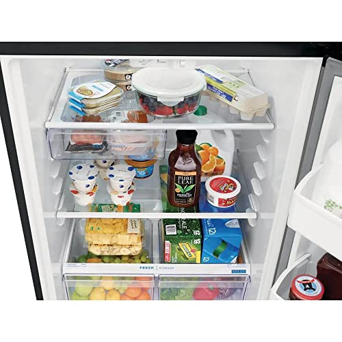 Frigidaire FFTR1835VS 30 Inch Freestanding Top Freezer Refrigerator with 18.3 cu. ft. Total Capacity, 2 Glass Shelves, 4.9 cu. ft. Freezer Capacity, Right Hinge with Reversible Doors, Crisper Drawer, Frost Free Defrost, ADA Compliant, Adjustable Glass She