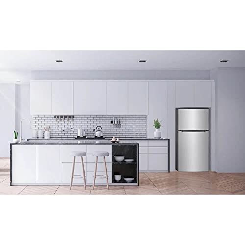 Frigidaire FFTR1835VS 30 Inch Freestanding Top Freezer Refrigerator with 18.3 cu. ft. Total Capacity, 2 Glass Shelves, 4.9 cu. ft. Freezer Capacity, Right Hinge with Reversible Doors, Crisper Drawer, Frost Free Defrost, ADA Compliant, Adjustable Glass She