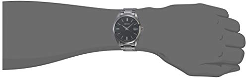 SEIKO SUR311 Watch for Men - Essentials Collection - Black Dial, Date Calendar, LumiBrite Hands, Stainless Steel Case & Bracelet, and 100m Water Resistant