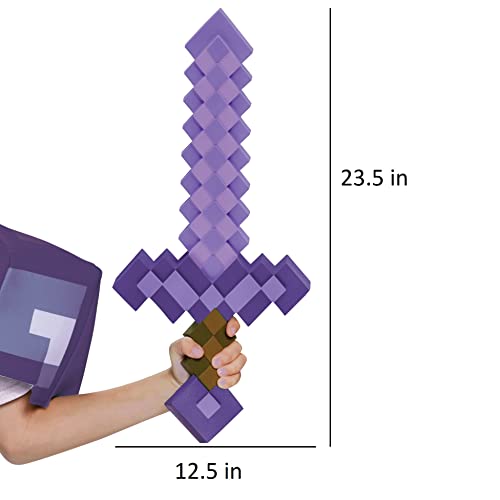 Disguise Minecraft Toy Weapon, Enchanted Purple Sword Costume Accessory, Plastic Video Game Inspired Toy Replica, Purple, 20.25 Inch Length