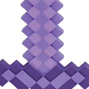 Disguise Minecraft Toy Weapon, Enchanted Purple Sword Costume Accessory, Plastic Video Game Inspired Toy Replica, Purple, 20.25 Inch Length