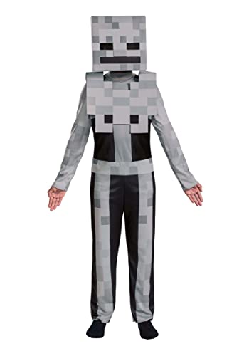 Disguise Minecraft Skeleton Costume for Kids, Video Game Inspired Character Outfit, Classic Child Size Small (4-6),Gray