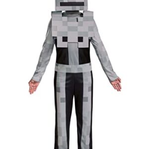 Disguise Minecraft Skeleton Costume for Kids, Video Game Inspired Character Outfit, Classic Child Size Small (4-6),Gray