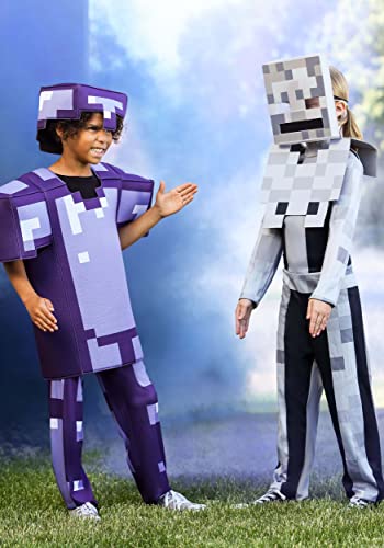 Disguise Minecraft Skeleton Costume for Kids, Video Game Inspired Character Outfit, Classic Child Size Small (4-6),Gray