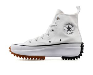 converse run star hike hightop sneakers, white/black/gum, 8 us women/6.5 us men