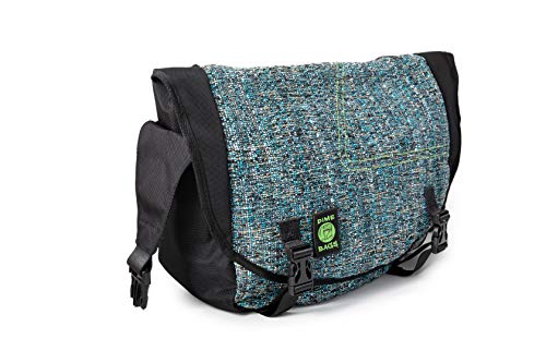 DIME BAGS Voyage Messenger Over the Shoulder Hemp Bag with Padded Pouch for Laptop Computer (Glass)