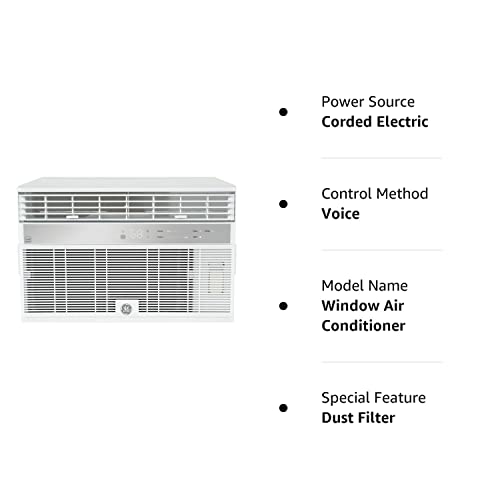 GE AHY08LZ Window Air Conditioner Complete with WiFi & Smart Home Connectivity | Energy Star Certified | Cools up to 350 Square Feet | 115 Volts | White