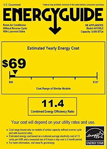 GE AHY08LZ Window Air Conditioner Complete with WiFi & Smart Home Connectivity | Energy Star Certified | Cools up to 350 Square Feet | 115 Volts | White