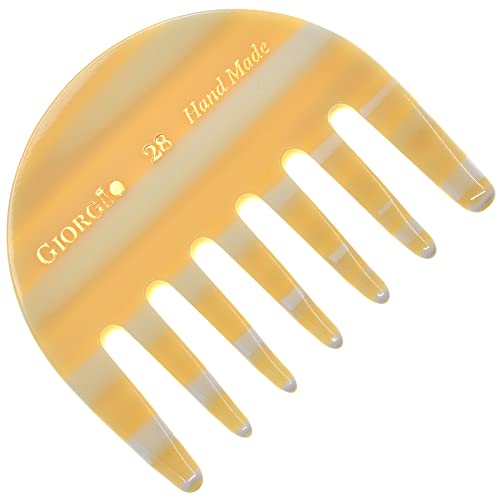 Giorgio G28 Wide Tooth Comb Detangling Comb, Pocket Comb and Travel Comb Wide Tooth Combs for Women for Thick Hair, Hair Detangler Comb For Wet and Dry Everyday Care. Handmade, Saw-Cut, and Polished