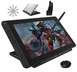 huion kamvas 13 drawing tablet with screen full-laminated graphics tablet with battery-free pen tilt support, adjustable stand, and 8 shortcut keys,13.3" pen display for android, mac, pc, linux, black