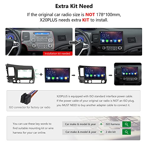 Eonon 10.1 Inch Double Din Car Stereo,Wired and Wireless CarPlay & Android Auto, Mirror Link, QLED Display Car Radio Receiver, Quick Charge/Built in DSP, Bluetooth 5.0-X20PLUS