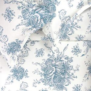 Mélange Home Melange Home, Light Blue Toile 400 Thread Count Cotton, King/California King Duvet Set