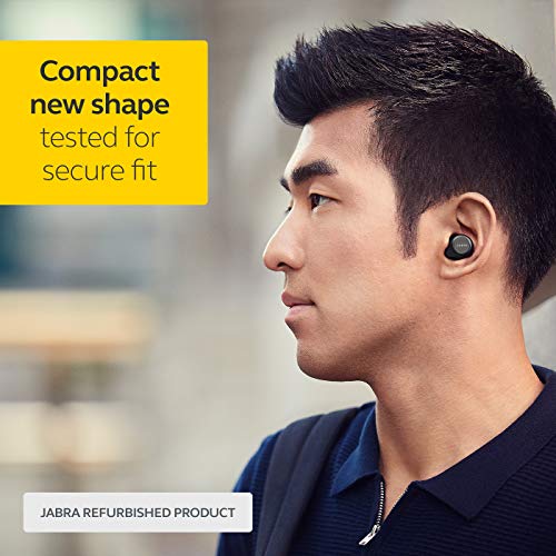 Jabra Elite 75t Black Voice Assistant Enabled True Wireless Earbuds with Charging Case (Renewed)