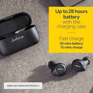 Jabra Elite 75t Black Voice Assistant Enabled True Wireless Earbuds with Charging Case (Renewed)