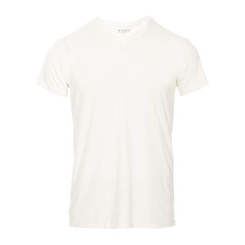 KicKee Menswear Solid Short Sleeve V-Neck Tee (XS, Natural)