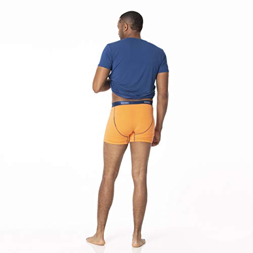 KicKee Menswear Solid Boxer Brief (3XL, Nectarine with Navy)