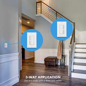 ENERLITES Double Paddle Rocker Combination Decorator Switch, Ground Terminal, Copper Wires Only, Single Pole or 3-Way, Residential/Commercial Grade, 15A 120-277VAC, 62835-W, White