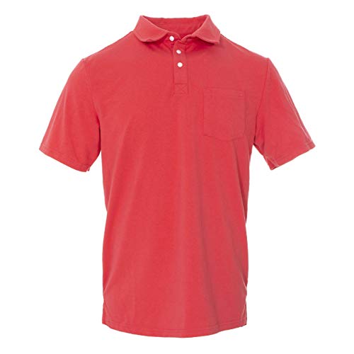 KicKee Menswear Solid Short Sleeve Performance Jersey Polo (M, Red Ginger)