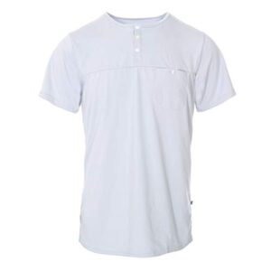 kickee menswear solid short sleeve performance jersey henley (xs, dew)