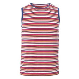 kickee menswear print tank (xl, botany red ginger stripe)