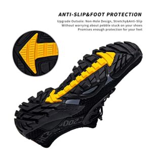 Men Water Shoes Quick Drying Women Water Hiking Swim Beach Shoes for Sailing Kayaking Surfing All Black