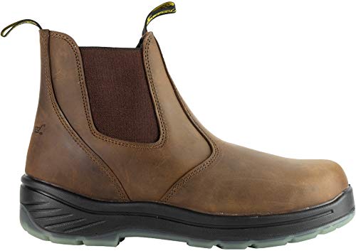 Thorogood Thoro-Flex 6” Slip On Work Boots for Men - Premium Leather with Comfort Footbed, Slip-Resistant Outsole, and Scuff-Free Translucent Bottom; EH Rated, Black/Trail Crazyhorse - 13 M US