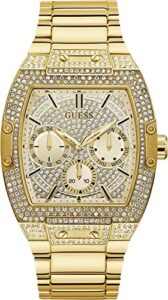 guess men quartz watch with stainless steel strap, golden, 24 (model: gw0094g2)