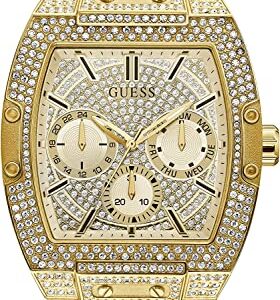 GUESS Men Quartz Watch with Stainless Steel Strap, Golden, 24 (Model: GW0094G2)