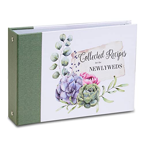 Meadowsweet Kitchens Newlyweds Recipe Card Holder Cookbook Mini 2 Ring Binder Organizer - Recipe Binder Cook Book w/ 50 4 x 6 Cards, 50 Clear Card Sleeves, & 12 Card Dividers w/Categories - Newlyweds