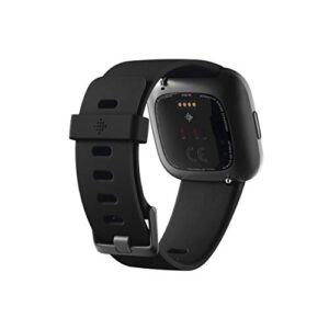 Fitbit Versa 2 Health & Fitness Smartwatch with Heart Rate, Music, Alexa Built-in, Sleep & Swim Tracking, Black/Carbon, One Size (S & L Bands Included) (Renewed)