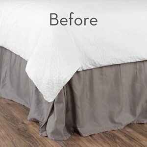 Standard Textile Circa Bed Wrap, Modern Bed Skirt Alternative with Bamboo Core, Haze, Queen