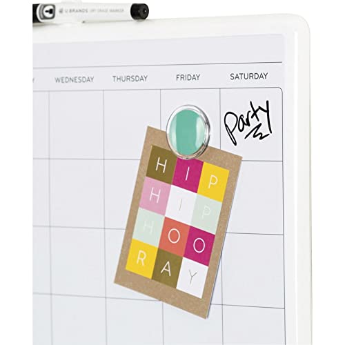 U Brands Magnetic Square Dry Erase Board, 14 x 14 Inches, Frameless (460U00-04)