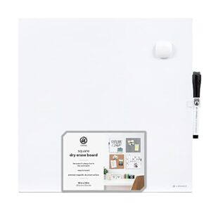 U Brands Magnetic Square Dry Erase Board, 14 x 14 Inches, Frameless (460U00-04)