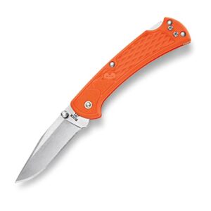 buck knives 112 slim select folding lockback pocket knife with thumb studs and removable/reversible deep carry pocket clip, nylon handles, 3" 420hc blade