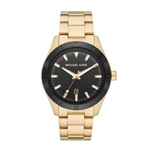 michael kors men's layton quartz watch with stainless steel strap, gold, 22 (model: mk8816)