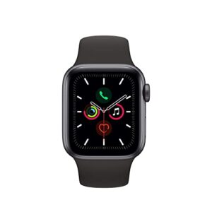 Apple Watch Series 5 (GPS, 40MM) - Space Gray Aluminum Case with Black Sport Band (Renewed)