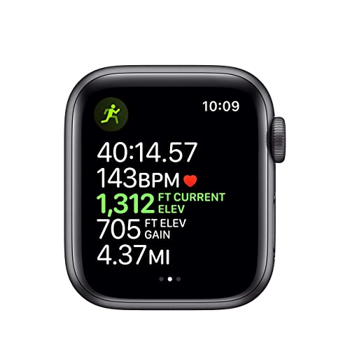 Apple Watch Series 5 (GPS, 40MM) - Space Gray Aluminum Case with Black Sport Band (Renewed)