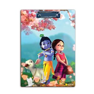 100yellow® krishna & radha exam clipboard | exam board writing examination pad | wooden | 14 x 10 inch)