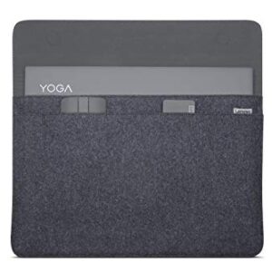 Lenovo Yoga Laptop Sleeve for 15-Inch Computer, Leather and Wool Felt, Magnetic Closure, Accessory Pocket, GX40X02934, Black