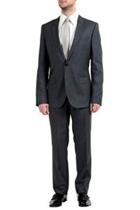 hugo boss "c-huge1/c-genius men's wool two button suit us 40l it 50l gray