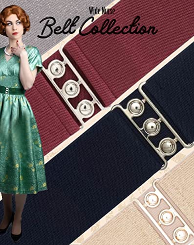 Ro Rox Retro Vintage Belt | Elastic Belt Women's Accessories | 50s Nurse Belt | Waist Belt For Women & Ladies