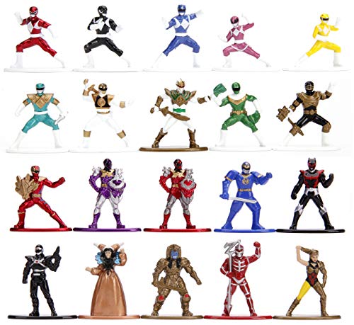 Jada Toys Power Rangers 1.65" Die-cast Metal Collectible Figures 20-Pack, Toys for Kids and Adults, Silver