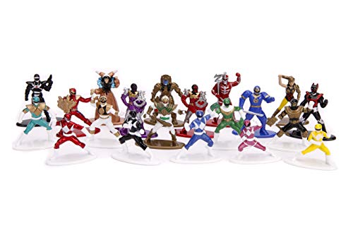 Jada Toys Power Rangers 1.65" Die-cast Metal Collectible Figures 20-Pack, Toys for Kids and Adults, Silver