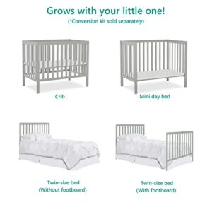 Dream On Me, Edgewood 4-in-1 Convertible Mini Crib, Cool Grey , 40x25x33 Inch (Pack of 1)