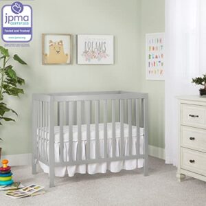 Dream On Me, Edgewood 4-in-1 Convertible Mini Crib, Cool Grey , 40x25x33 Inch (Pack of 1)