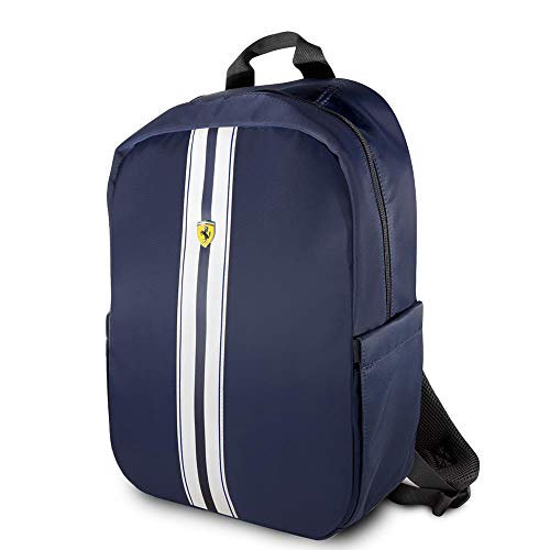 CG MOBILE Ferrari 15” Backpack PU Carbon for 15.6" MacBook up to 10.1’’ USB COONECTOR Navy (Blue With Nylon PU Carbon)