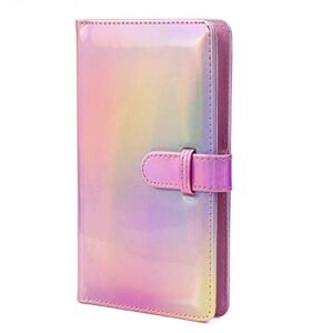 epicgadget 96 pocket mini film pu leather photo album for fujifilm instax mini 9 8 90 8+ 26 7s instant camera film polaroid snap zip z2300 pic-300 film (holographic pink)