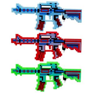 windy city novelties - 3 pack - light up machine guns toy with sound & lights for kids | retro gaming, 80s video games, halloween costume accessory, toys for boys, birthday gifts, sensory toys.